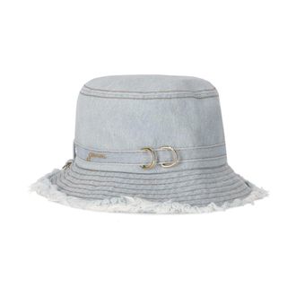 Ganni Faded Denim Bucket Hat - - Accessories - Damen - Blau - XS/S