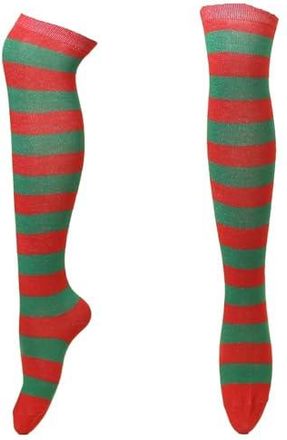 Generico Chaussettes hautes au genou ray&eacute; style sportif pour femme (2 paires), Sock 29, Taille Unique