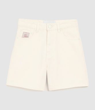 Ami Short With Ami Paris Heritage Label Blanc Creme