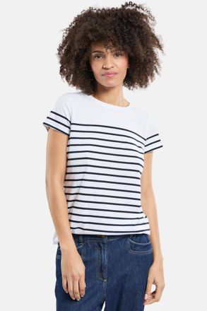 Armor Lux T-Shirt Etel Damen Wei&szlig; Dunkelblau Streifenshir