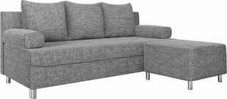 Mirjan24 Schlafsofa Dover, Sofa mit Bettkasten und Schlaffunktion, Bettsofa, Farbauswahl, Schlafcouch mit Chromf&uuml;&szlig;e, Couch, Couchgarnitur (Schlafsofa mit Polst