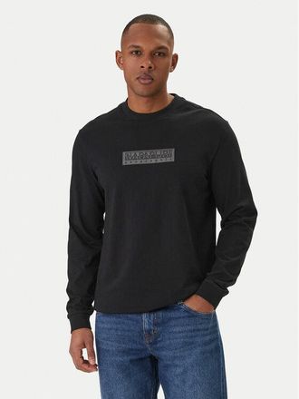 Napapijri Longsleeve S-Box Logo NP0A8BC5 Schwarz Regular Fit