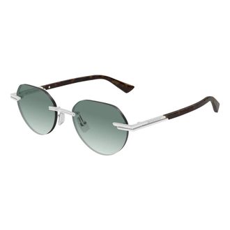 Bottega Veneta Homme, Accessoires, Gris, Taille: 51 MM Lunettes de soleil angulaires Panthos avec d&eacute;tail de ruban