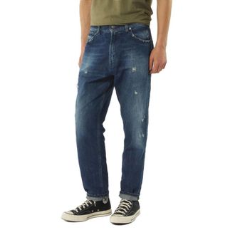 Dondup Gr&uuml;ne Gesteppte Denim-Jeans mit K&uuml;nstlerischen Details - - Jeans - Herren - Blau - W30