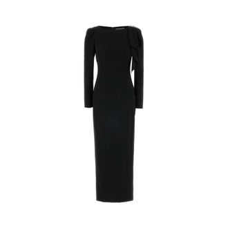 Alessandra Rich Cady Long Dress - - Dresses - Damen - Schwarzk - S