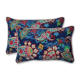 Pillow Perfect Lendenkissen mit Paisley-Muster, 29,2 x 47 cm, Blau, 2 St&uuml;ck