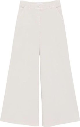 Via Masini 80 Baumwoll-Hose mit weitem Bein - - Trousers - Damen - Wei&szlig; - 3XL
