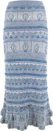 Etro Jacquard Strickrock - - Skirts - Damen - Blau - XS