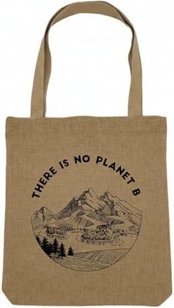 Fabulous Sac Shopping Tote Bag Aspect Lin - There is no planet B Ecology Environment Bio Diversity - Sac de Courses Toile Epaisse 360g Beige Naturel Cabas Port