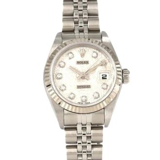Rolex Montre Datejust doccasion en acier inoxydable et or blanc - Femme - Pre-owned - Gris - Taille: ONE Size