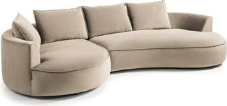 Studio Copenhagen home24 Bigsofa Gold Samt Shyla 322 x 82 x 154cm Ausrichtung links Modern