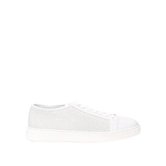 Santoni Perforated Leather Sneaker - - Shoes - Herren - Wei&szlig; - 44 EU