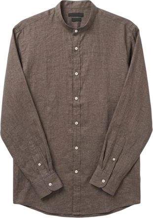 Daniele Alessandrini Homme, Chemises, Brun, Taille: XL Camicia Coreana Lino