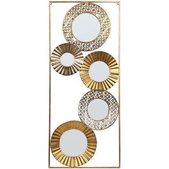 Beliani Beliani - Wanddekoration Gold Eisen mit 5 Runden Spiegeln Einteilig Handgemacht Modern Wandobjekt Wanddeko Schlafzimmer Wohnzimmer Flur Küche