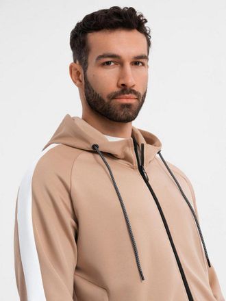 Ombre Sweatjacke Herren-Kapuzenpulli mit Rei&szlig;verschluss und Paspel