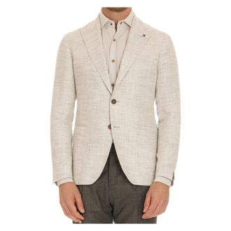Tagliatore Einreihiger Blazer mit steigendem Revers - - Jackets - Herren - Beige - XL