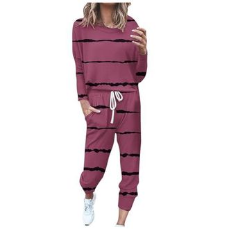 Generic Ensemble de v&ecirc;tements de sport pour femme - Ensemble mignon &agrave; manches longues - Tenue d&eacute;contract&eacute;e 2 pi&egrave;ces - Tenue dautomne avec poches - Tenue de d&eacute;