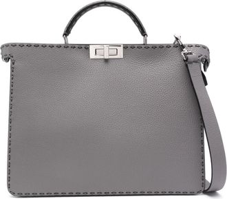 Fendi Mittelgro&szlig;e Peekaboo ISeeU Selleria Handtasche - Grau