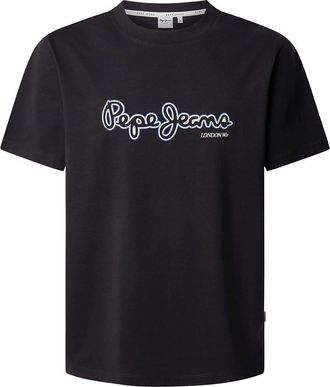 Pepe Jeans London Dorian Tee T-Shirt für Herren, Schwarz (Black), Größe L, Schwarz (Black), L