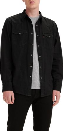 Levi's Herren Barstow Western Standard Freizeithemd, Schwarz (Marble Black Denim Rinse 0002), Small