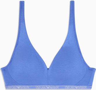 Emporio Armani Damen Removable Pads Bralette BH, Lapislazzuli, S