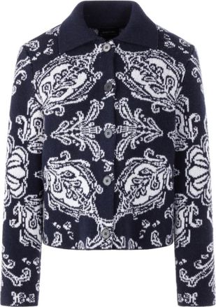 Marc Cain Jacquard Cardigan Rethink Together - - Knitwear - Damen - Blau - M
