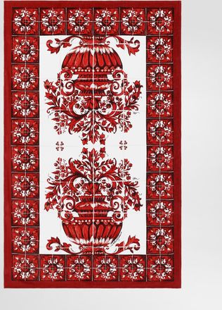 Dolce & Gabbana Strandtuch Aus Frottee Mit Majolika-print - Mann Beachwear Multicolor Onesize