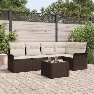 vidaXL Vidaxl - Set Divano Da Giardino 6 Pcs 242.5 X 132.5 X 85 Cm Poly Rattan
