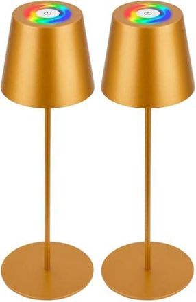 Briloner 3 in 1 RGBW LED Tischlampe kabellos IP44 mit Touch, stufenlos dimmbar, Akku & Lichtquelle tauschbar, Nachttischlampe, LED Lampe, Tischleuchte, Weinlam