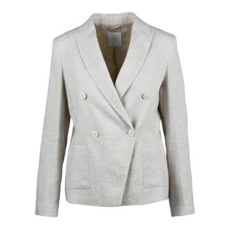 Eleventy Femme, Vestes, Blanc, Taille: 36 FR Doppiopetto Jacket