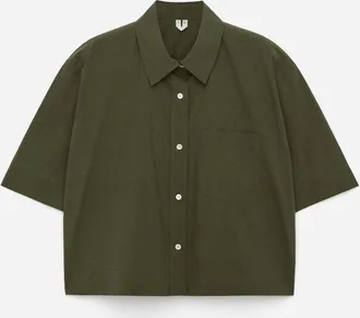 Arket Kurz&auml;rmlige Hemdbluse -Gr&uuml;n