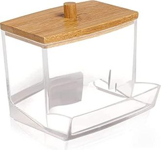 Generic Bo&icirc;te &agrave; cotons-tiges transparente PS avec acc&egrave;s lat&eacute;ral ing&eacute;nieux pour une utilisation facile et une d&eacute;coration de chambre