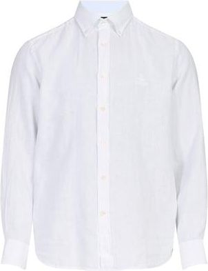 Fa&ccedil;onnable Chemise &agrave; logo brod&eacute; en lin
