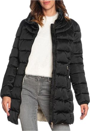 Yes-Zee YES Zee, Femme, Manteaux, Noir, Taille: 40 FR Veste matelassée en satin et duvet