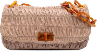 Prada Hobo Bags - Nappa Gaufre Resin Chain Shoulder Bag - Gr. unisize - in Braun - für Damen