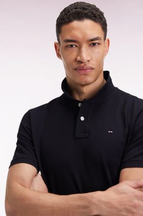 Eden Park Polo Manches Courtes En Coton Pima Noir Coupe Droite