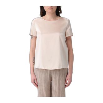 Emporio Armani Blouse en soie satin&eacute;e - Femme - Blouses et Chemises - Rose - Taille: 40 FR
