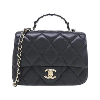 Chanel Pre-owned Lammfell Umh&auml;ngetasche - - Pre-owned - Damen - Schwarzk - ONE SIZE