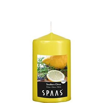 Spaas 12 Duft-Stumpenkerzen Zylinder Paraffinwachs Herbstgelb D 60 mm H 100 mm