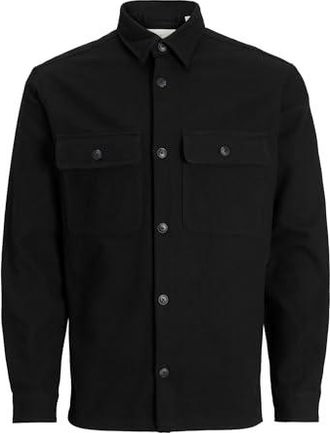Jack & Jones Jprrayle Melange Solid L/S Sn Overshirt, Black Beauty, M