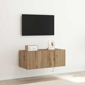 vidaXL Meuble TV mural Montage mural ch&ecirc;ne artisanal 80 x 35 x 31 cm vidaXL
