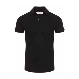 Orlebar Brown Schwarzes Leinen Polo Shirt - - Tops - Herren - Schwarzk - XL