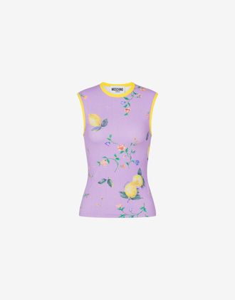 Moschino Top en jersey technique imprim&eacute; - Violet