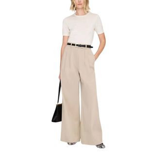 Anine Bing Femme, Pantalons, Beige, Taille: 36 FR Lou Trouser