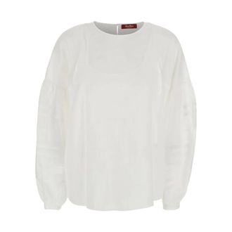 Max Mara Femme, Blouses et Chemises, Blanc, Taille: 36 FR Blouse en gaze de ramie