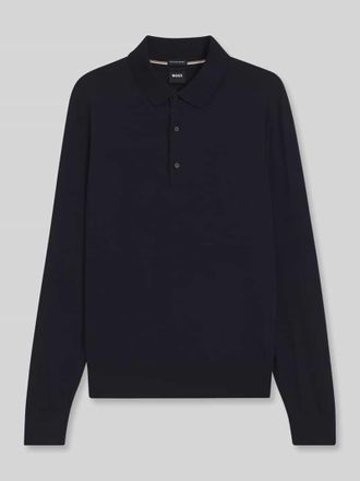 HUGO BOSS Regular Fit Poloshirt aus reiner Wolle Modell Lancione