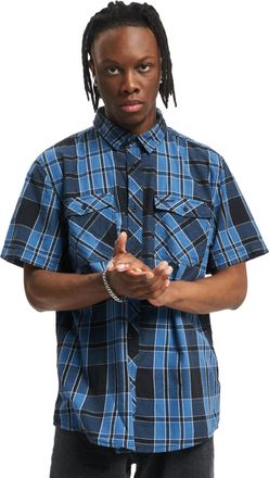 Brandit Roadstar Shirt Short Sleeve, Farbe: Indigo Checked, Größe: 3XL