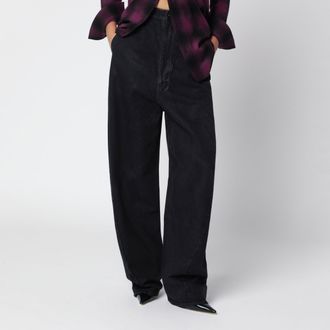 Balenciaga Black cotton denim barrel trousers