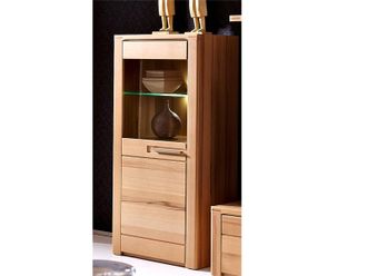 Möbelando Vitrine Standvitrine Holzvitrine Glasvitrine Vitrinenschrank Nature Plus III Links