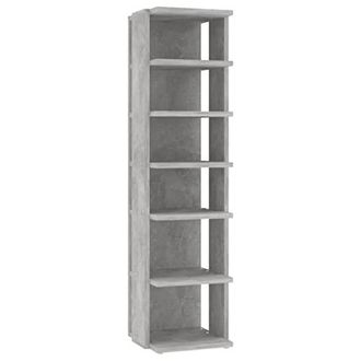 vidaXL Armoire &agrave; Chaussures, &Eacute;tag&egrave;re &agrave; Chaussures avec Rangement, Meuble &agrave; Chaussures Salle de S&eacute;jour, Scandinave, Gris B&eacute;ton Bois dIng&eacute;nierie